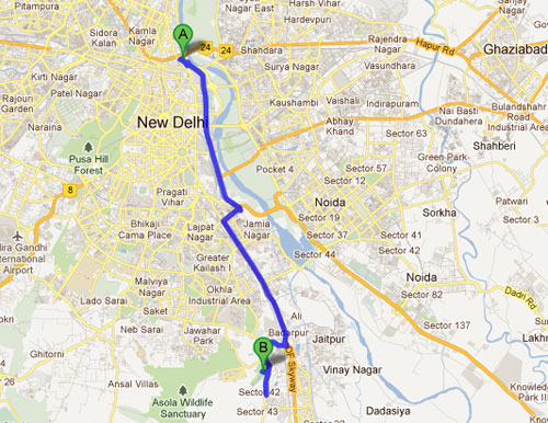 Surajkund Mela Road Map