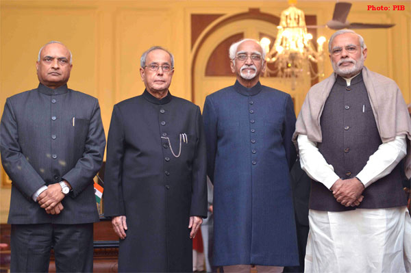 President, Vice President and PM at the swearing-in ceremony