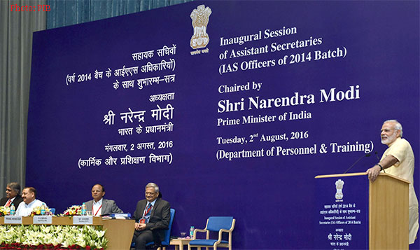 PM Modi addressing the Assistant Secretaries IAS Officers of 2014 batch